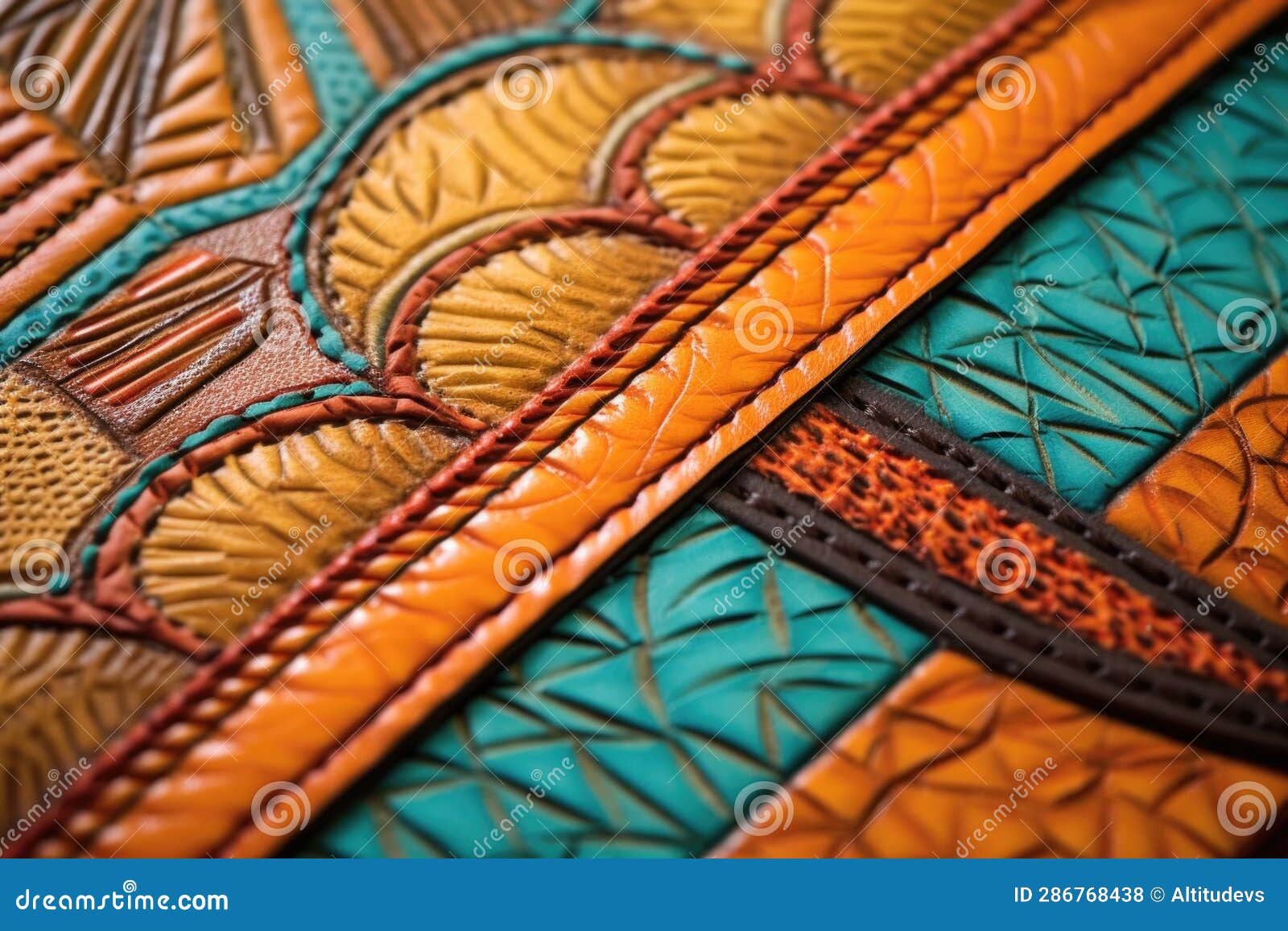 Intricate Saddle Stitching Details and Patterns Stock Photo - Image of ...