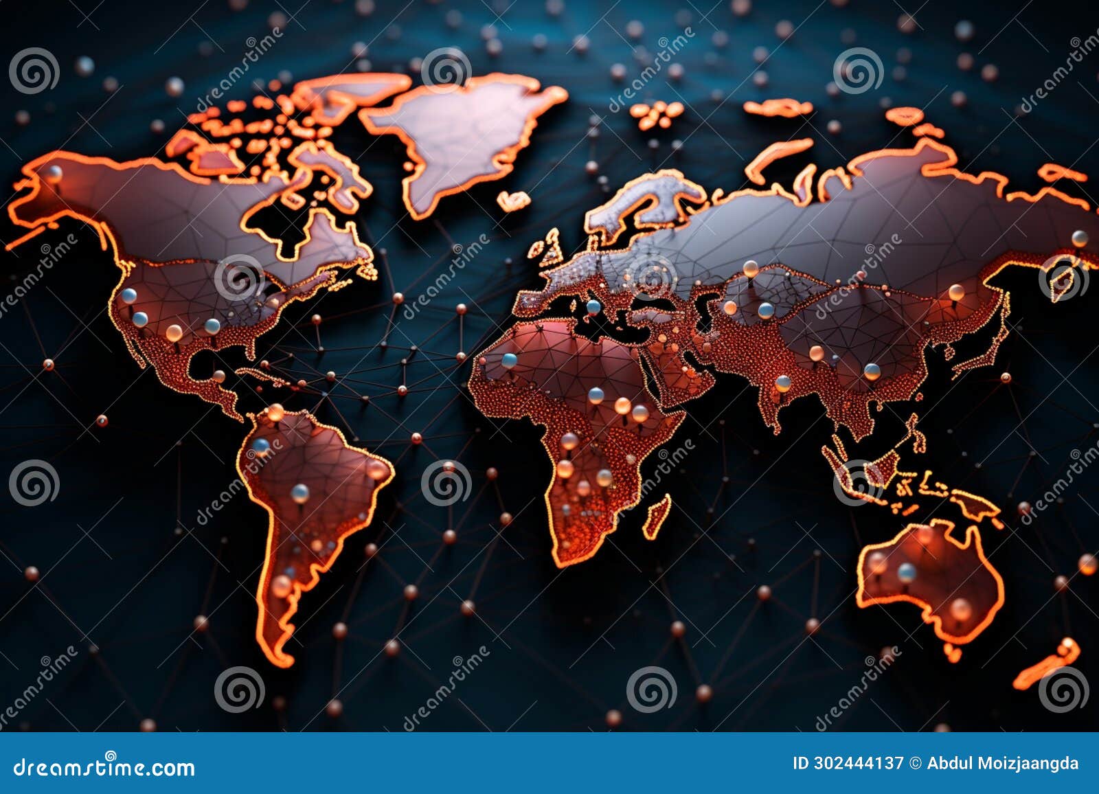 Intricate Scales and Points Forming an Abstract World Map Pattern Stock ...