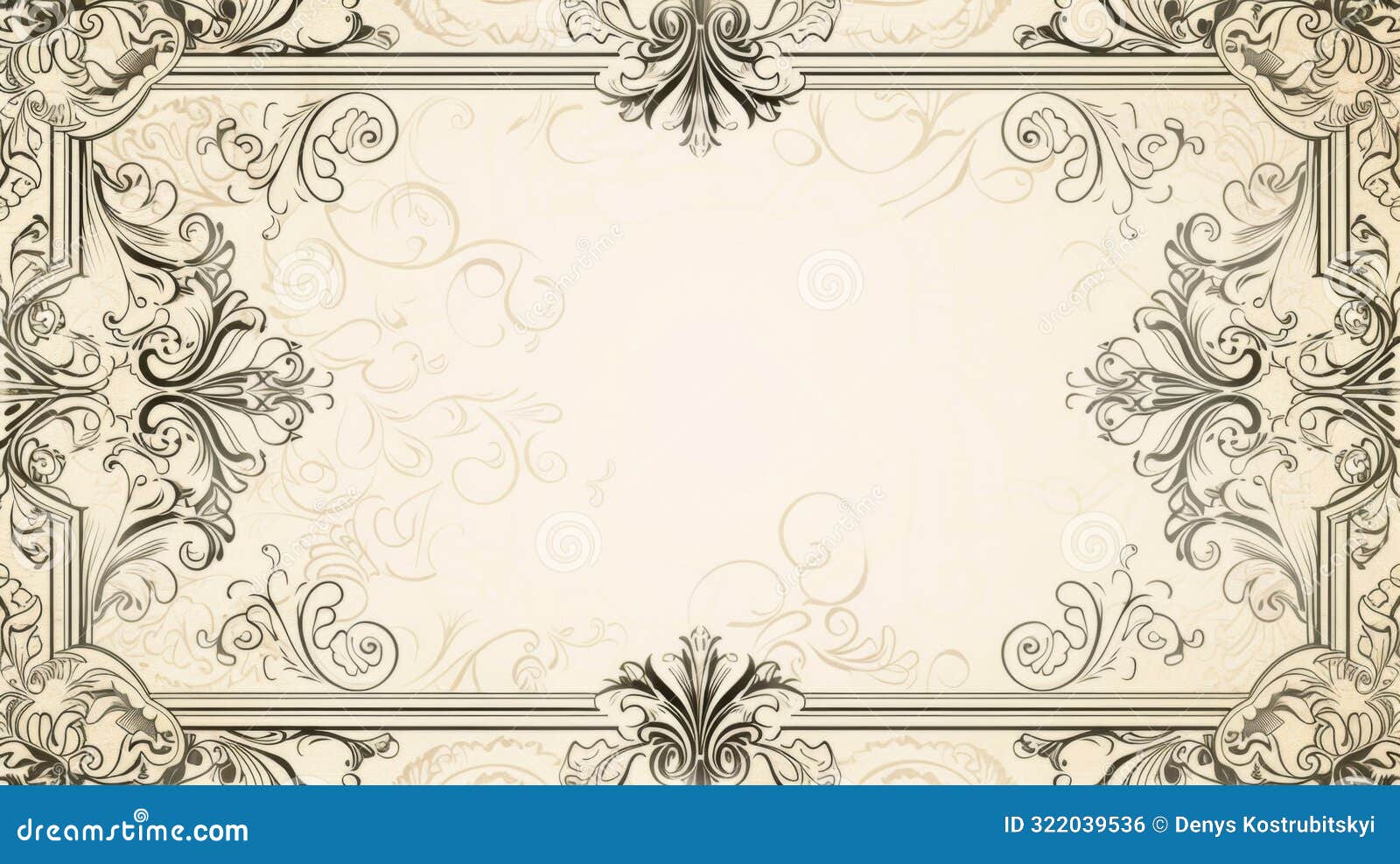 Intricate Scrollwork Border Frame For A Timeless Certificate Stock ...