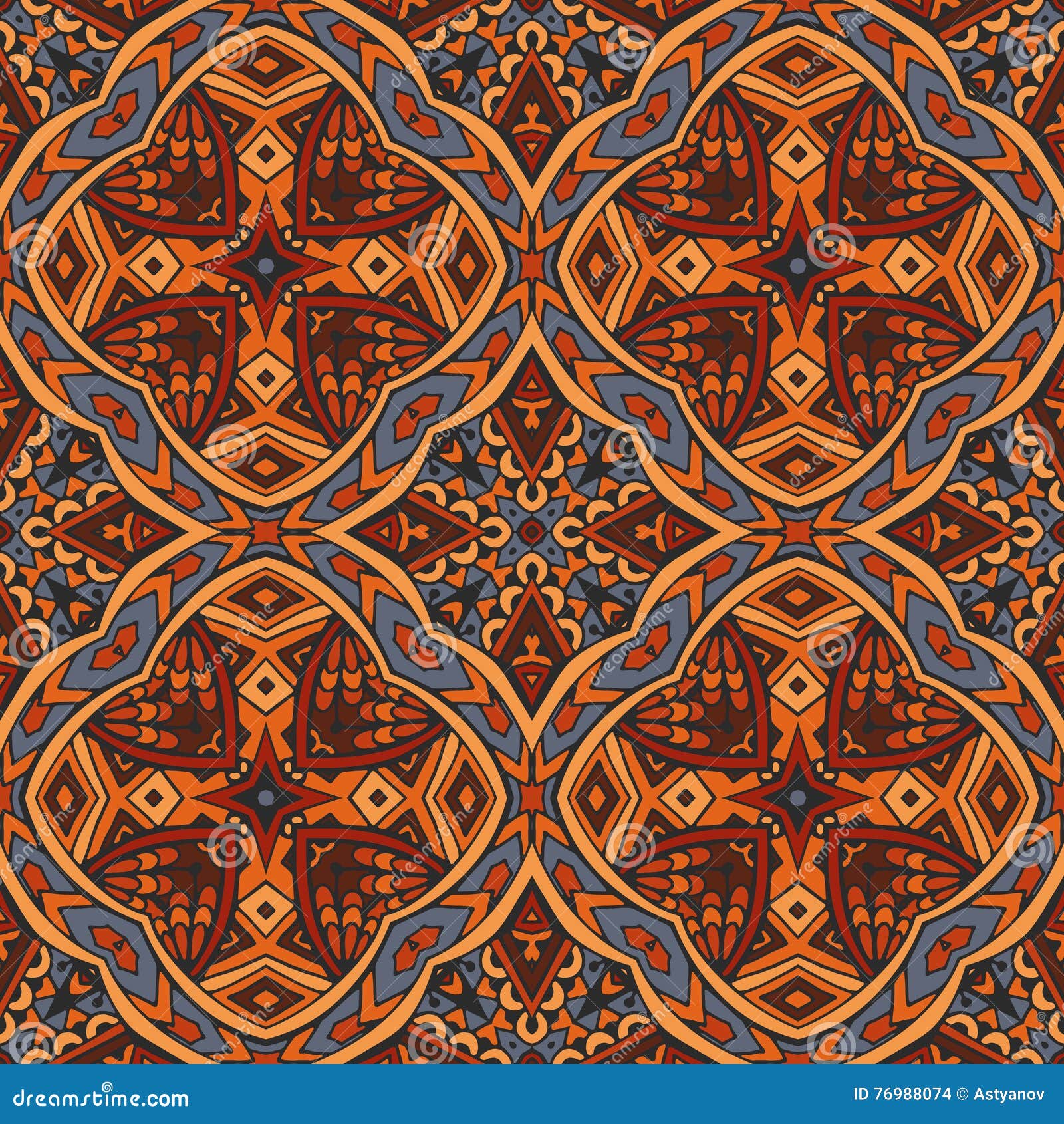 Intricate Seamless Ethnic Tribal Pattern Stock Vector - Illustration of ...
