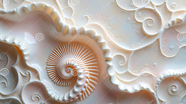 Intricate Seashell Surface, Smooth Curves, Sharp High Quality Image ...