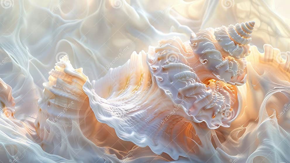 Intricate Seashell Textures Bathed in Mesmerizing Soft Light Stock ...