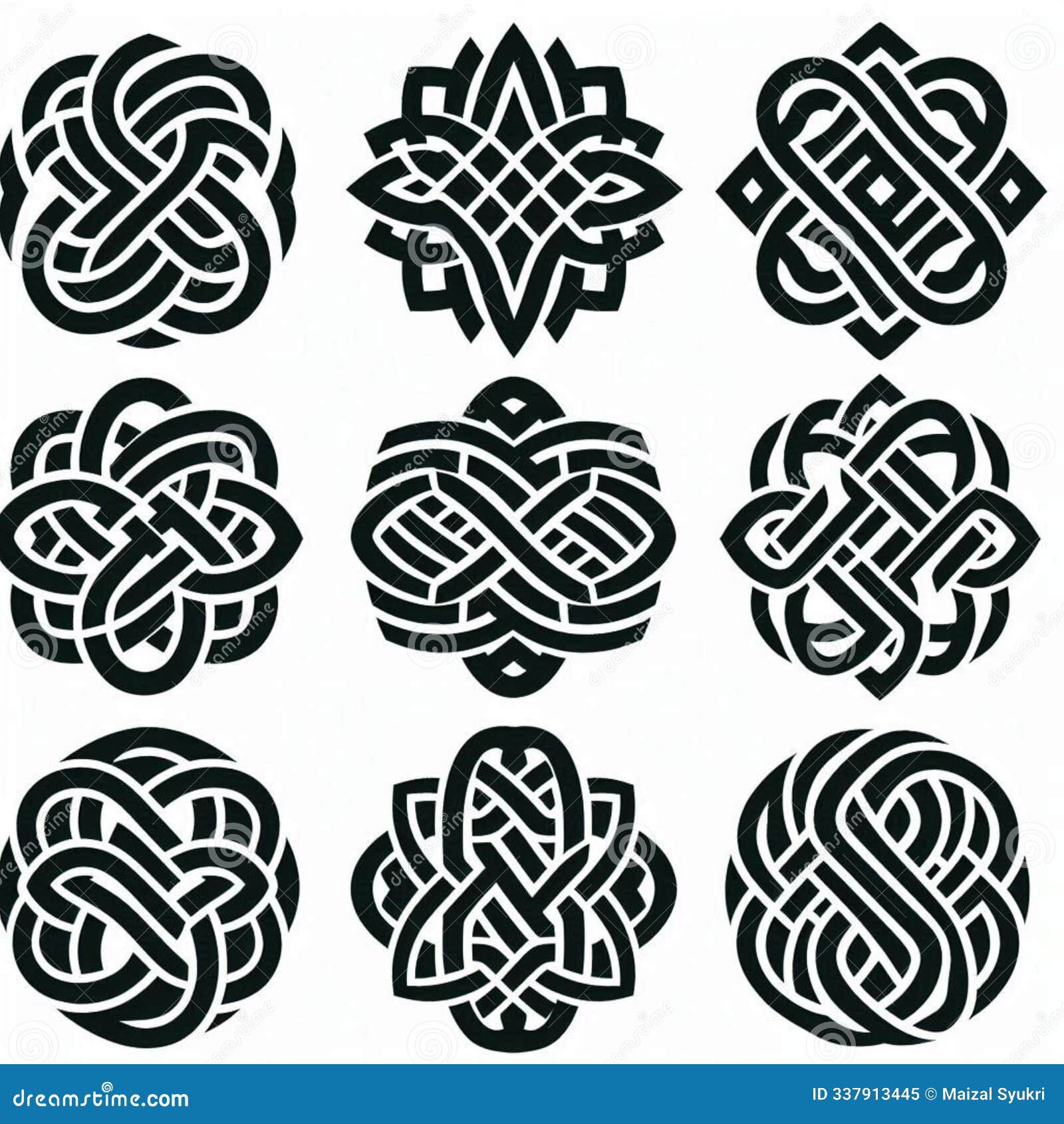 Intricate Silhouette of a Celtic Knot: Interlocking Loops Symbolizing ...