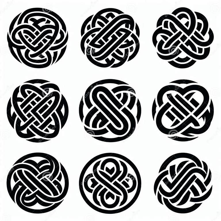 Intricate Silhouette of a Celtic Knot: Interlocking Loops Symbolizing ...