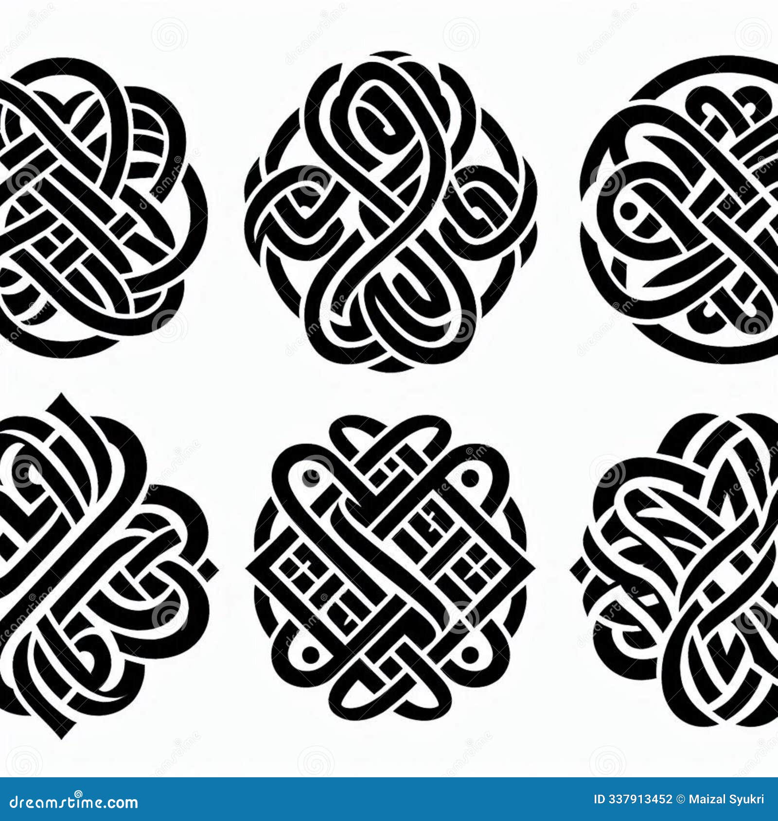 Intricate Silhouette of a Celtic Knot: Interlocking Loops Symbolizing ...