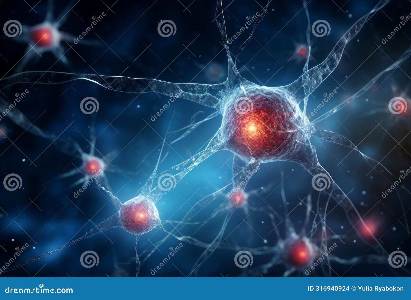Intricate Single Neuron Synapses Scheme Board. Generate Ai Stock Photo ...