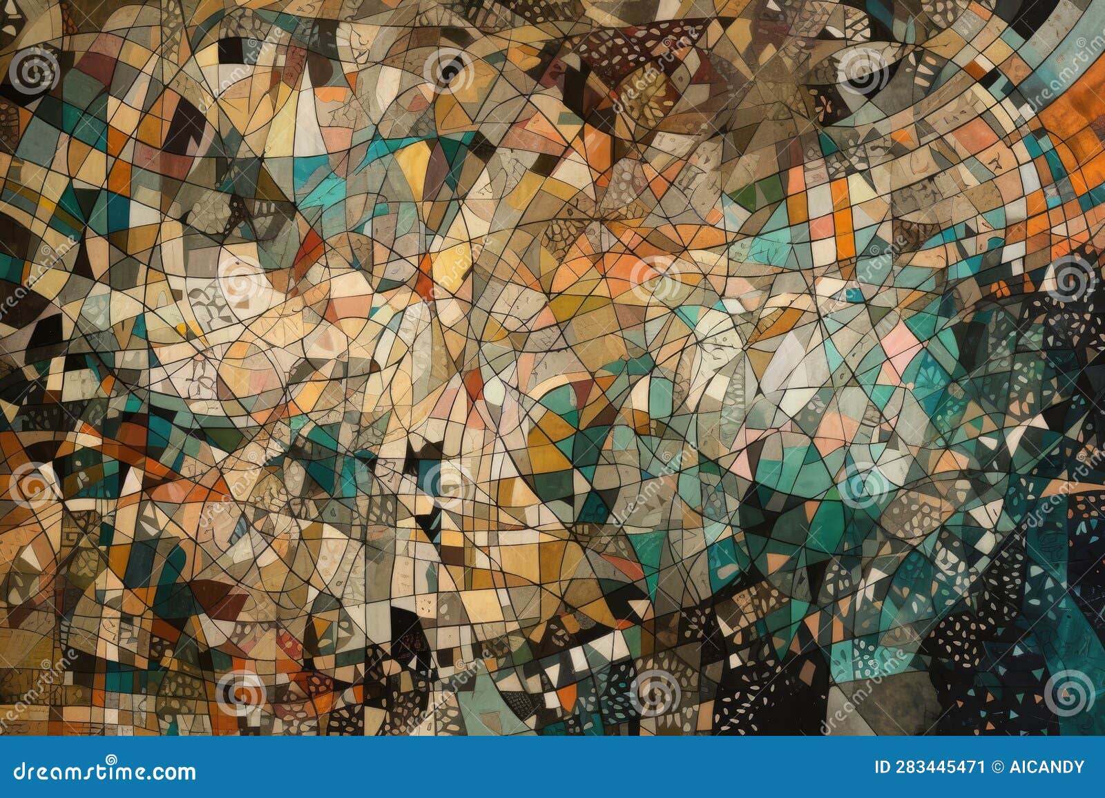 Intricate and Sophisticated Mosaic of Scribbled Forms and Shapes ...