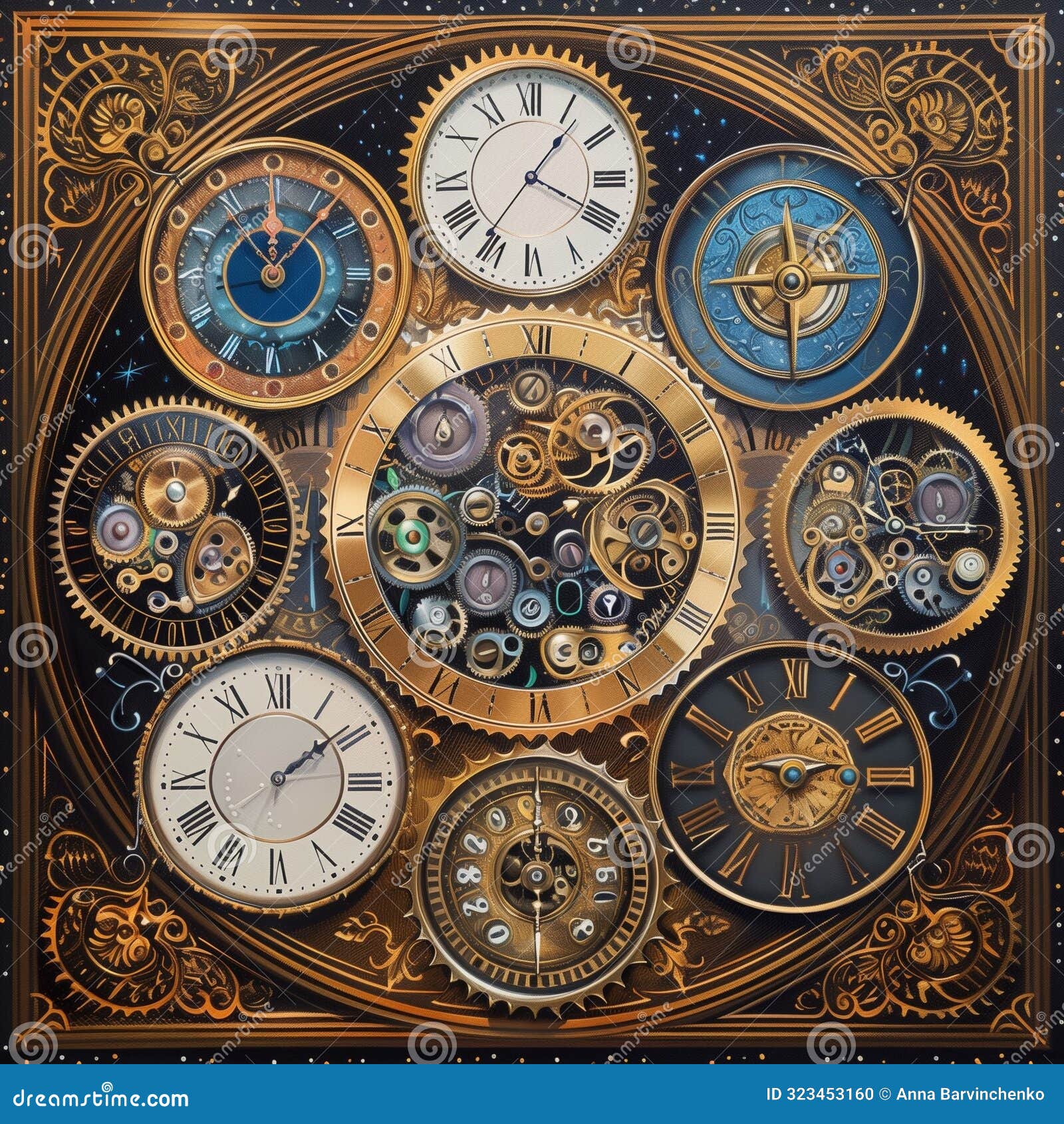 Intricate Steampunk Clockwork Art Stock Illustration - Illustration of ...