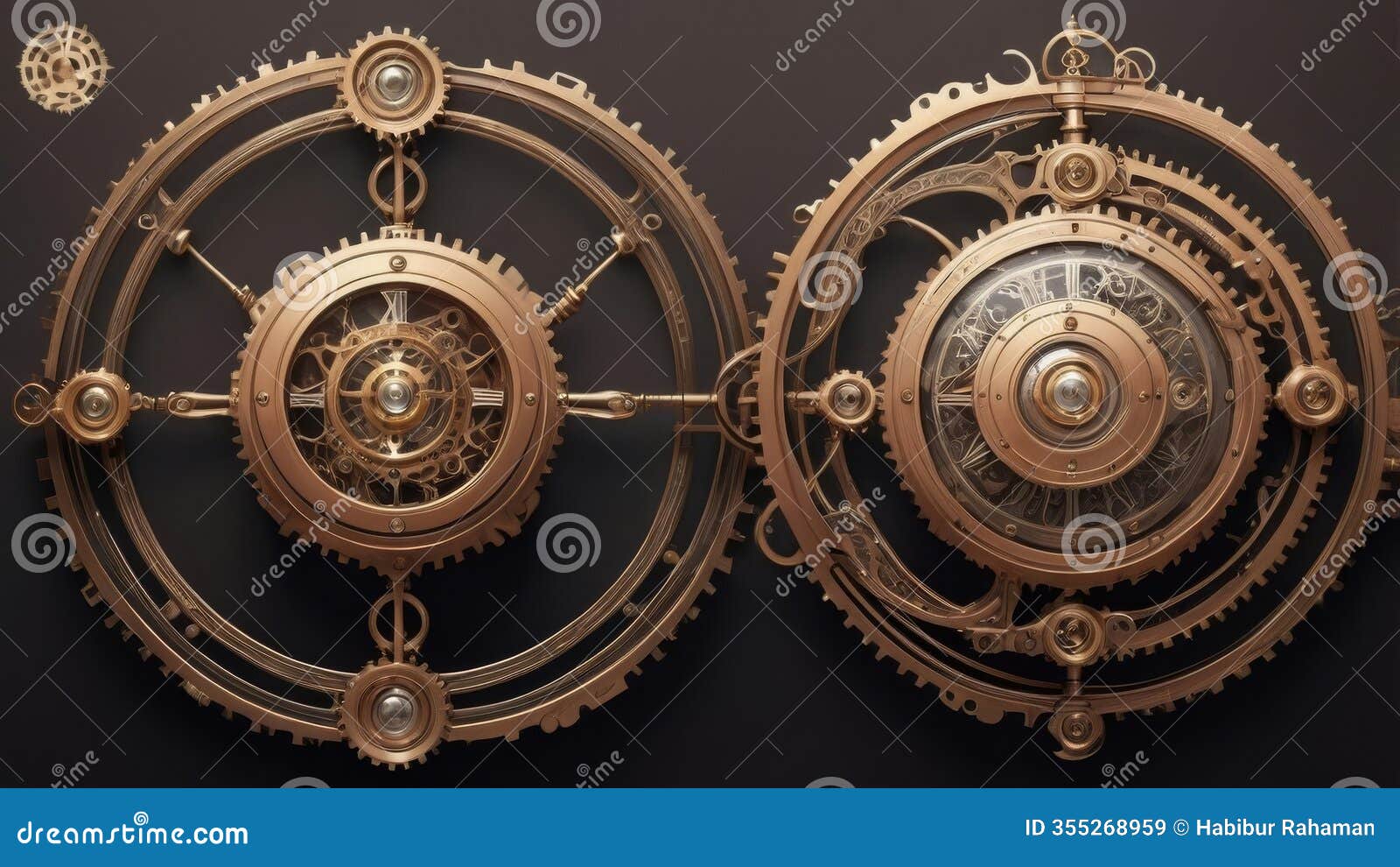 Intricate Steampunk Clockwork Gears Stock Illustration - Illustration ...