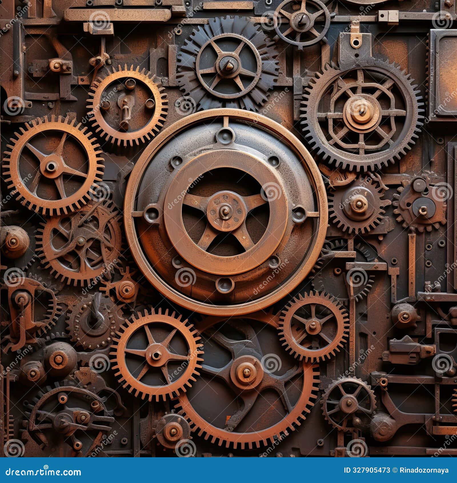 Intricate Steampunk Clockwork Gears and Cogs on a Grunge Background ...