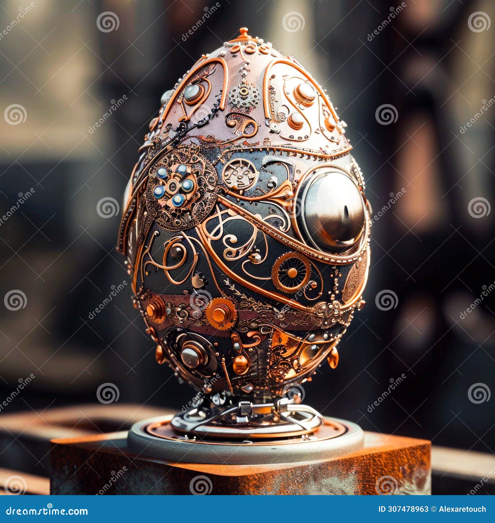 Steampunk easter egg stock image. Image of metal, sphere - 307478963