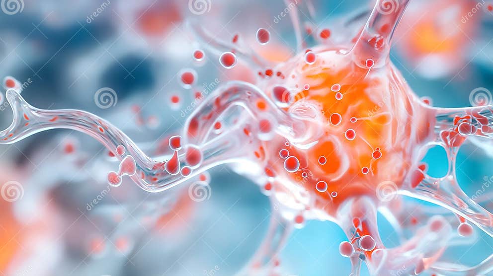 CloseUp View of Neurons and Synapses in the Brain, Exploring Complex ...