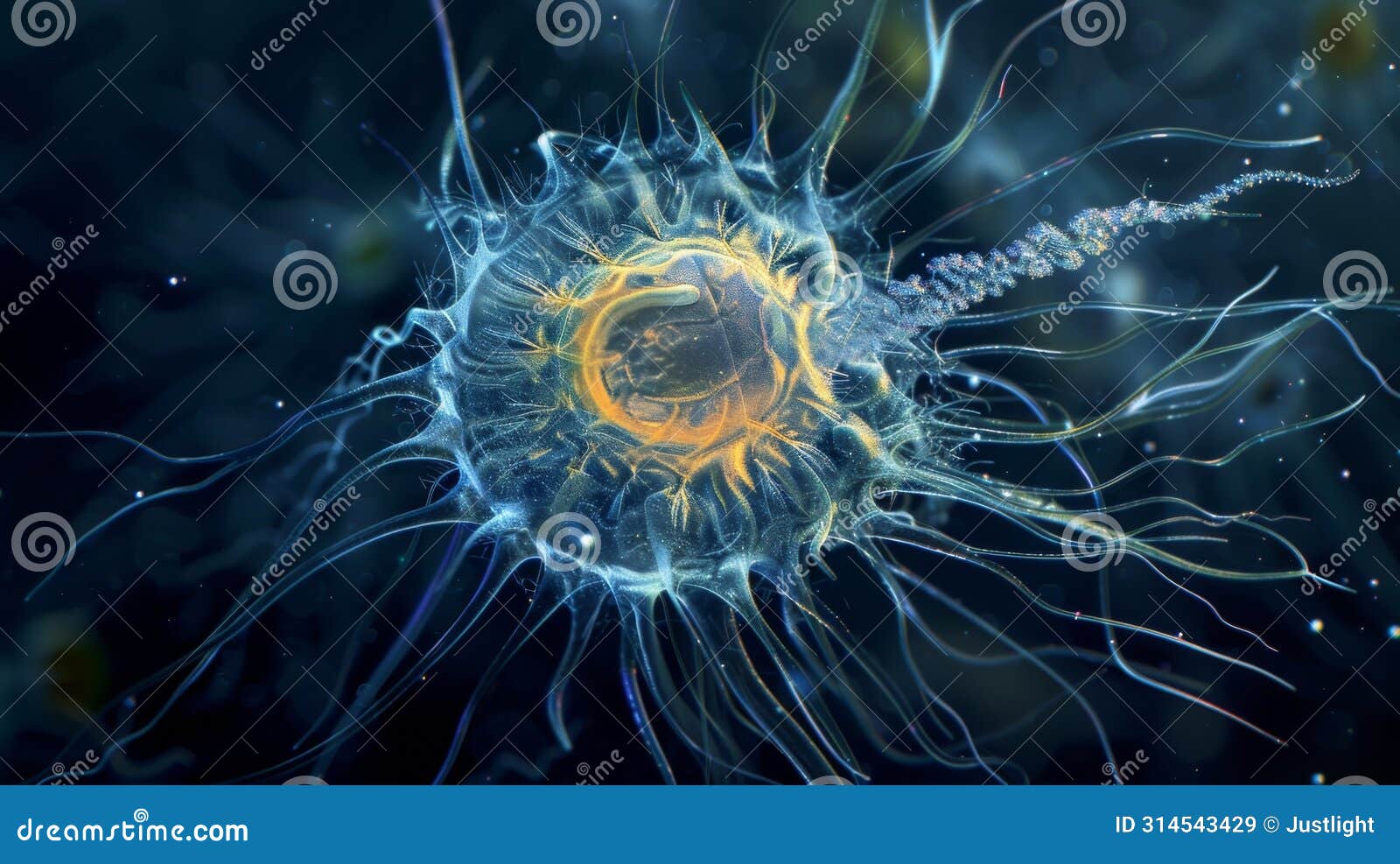 The Intricate Structures of a Flagellated Protozoa are Highlighted in ...