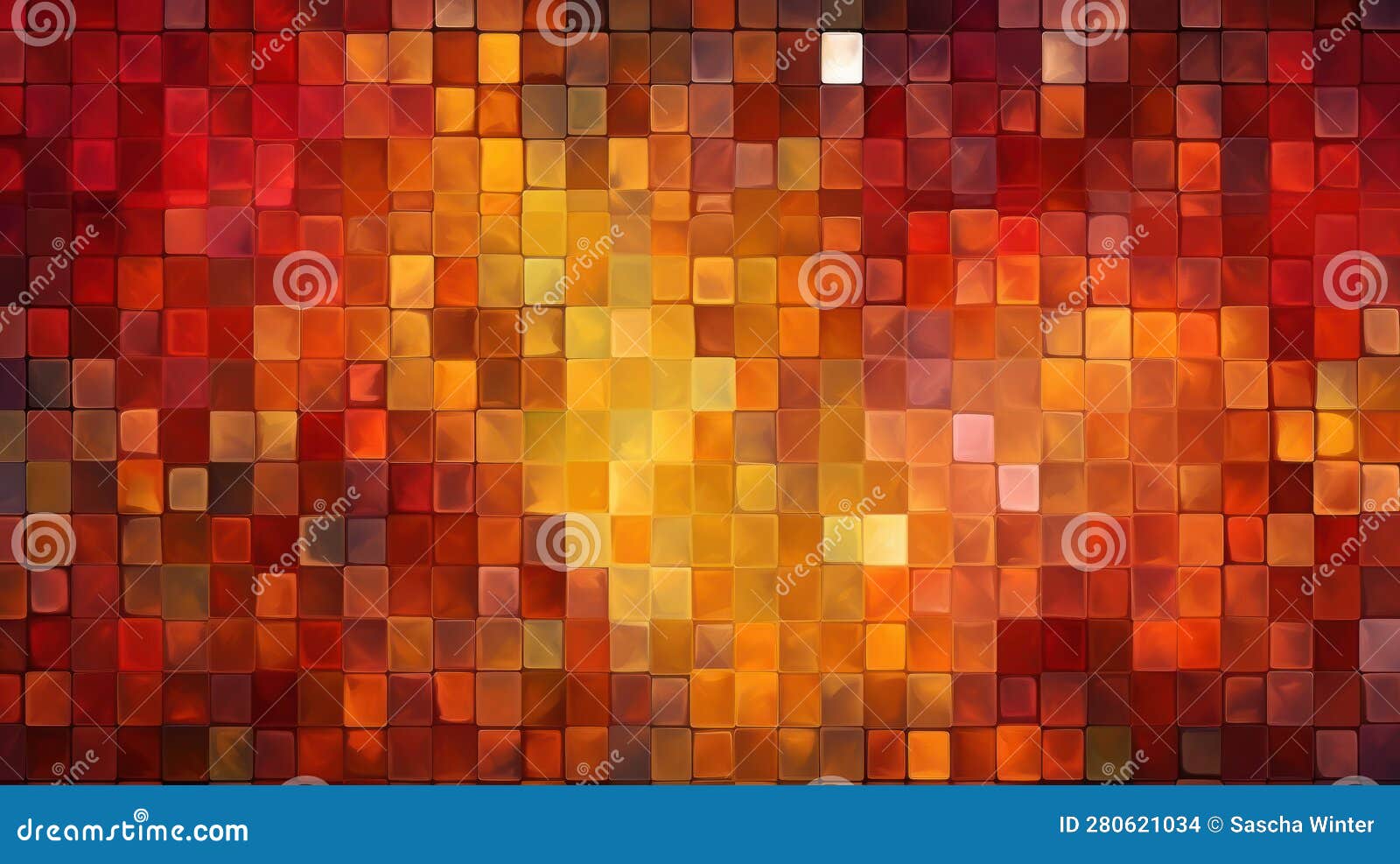 "Intricate Symphony: Abstract Rectangular Mosaic with Dark Red To Gold ...