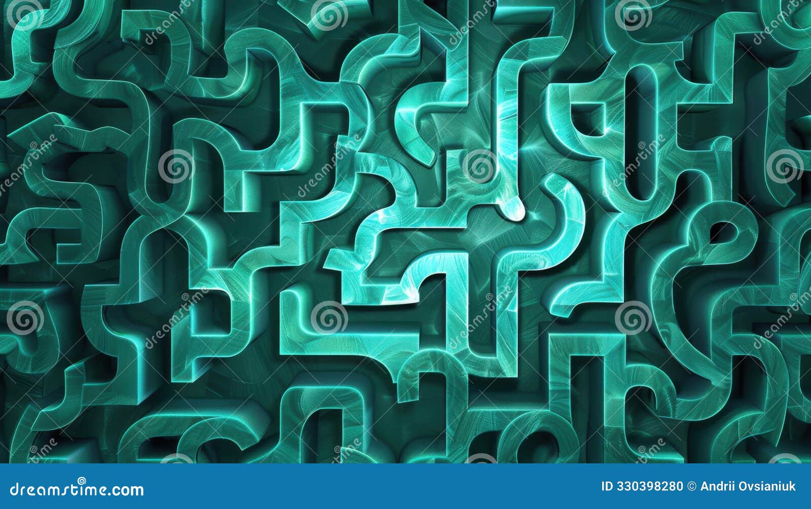 Intricate Teal Maze Design Featuring Elaborate Pathways and Sharp ...