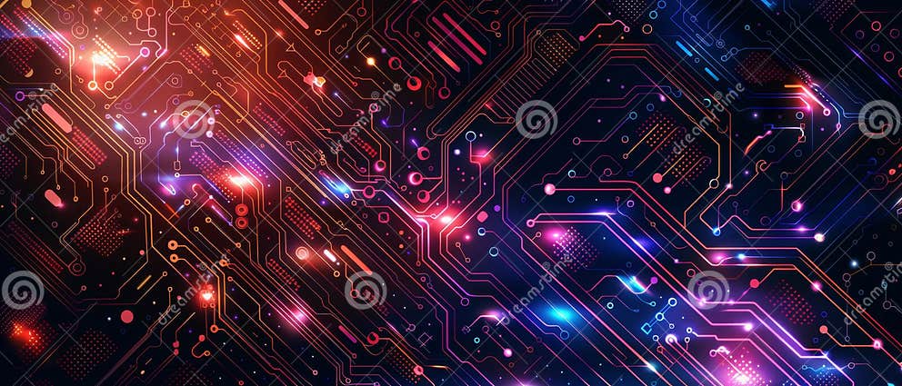 Intricate Technology Circuit Board Patterns on Abstract Background ...