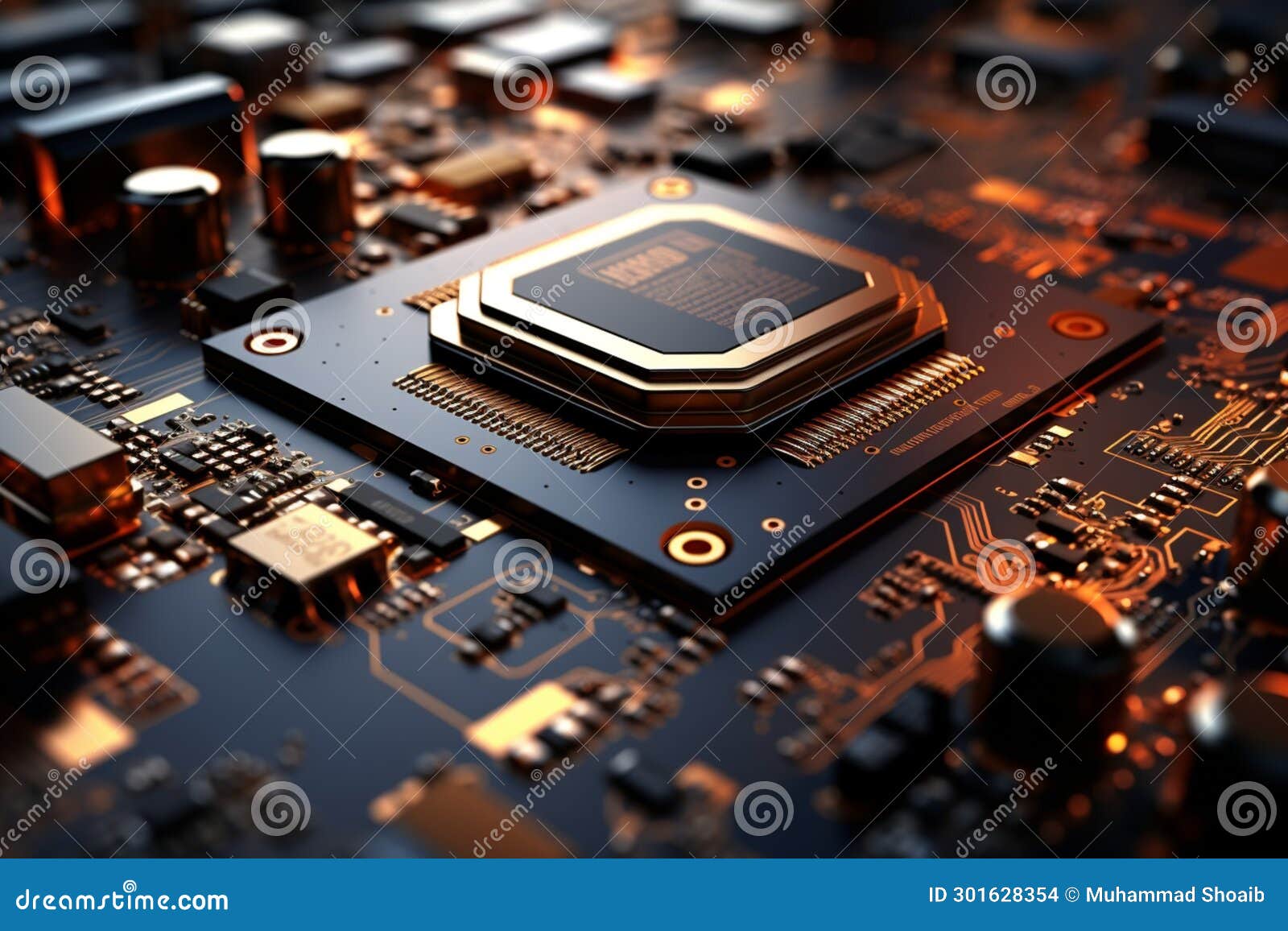 Intricate Technology Close Up View of an Advanced AI Processor Stock ...
