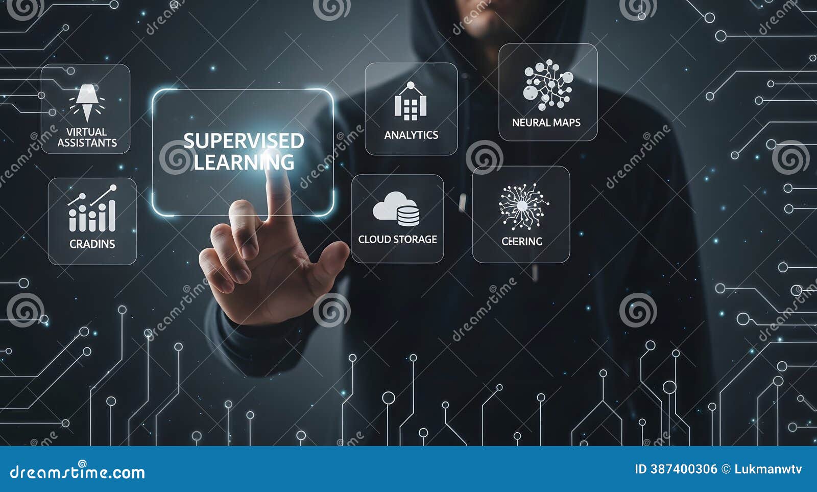 Supervised Learning AI Artificial Intelligence Data Machine Analysis Algorithm Learn System ...