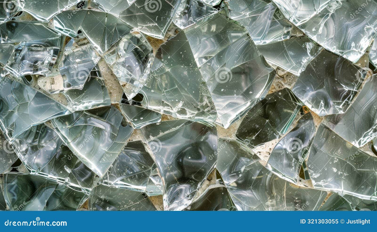 The Intricate Texture of Broken Glass Pieces Fused Together Creating a ...