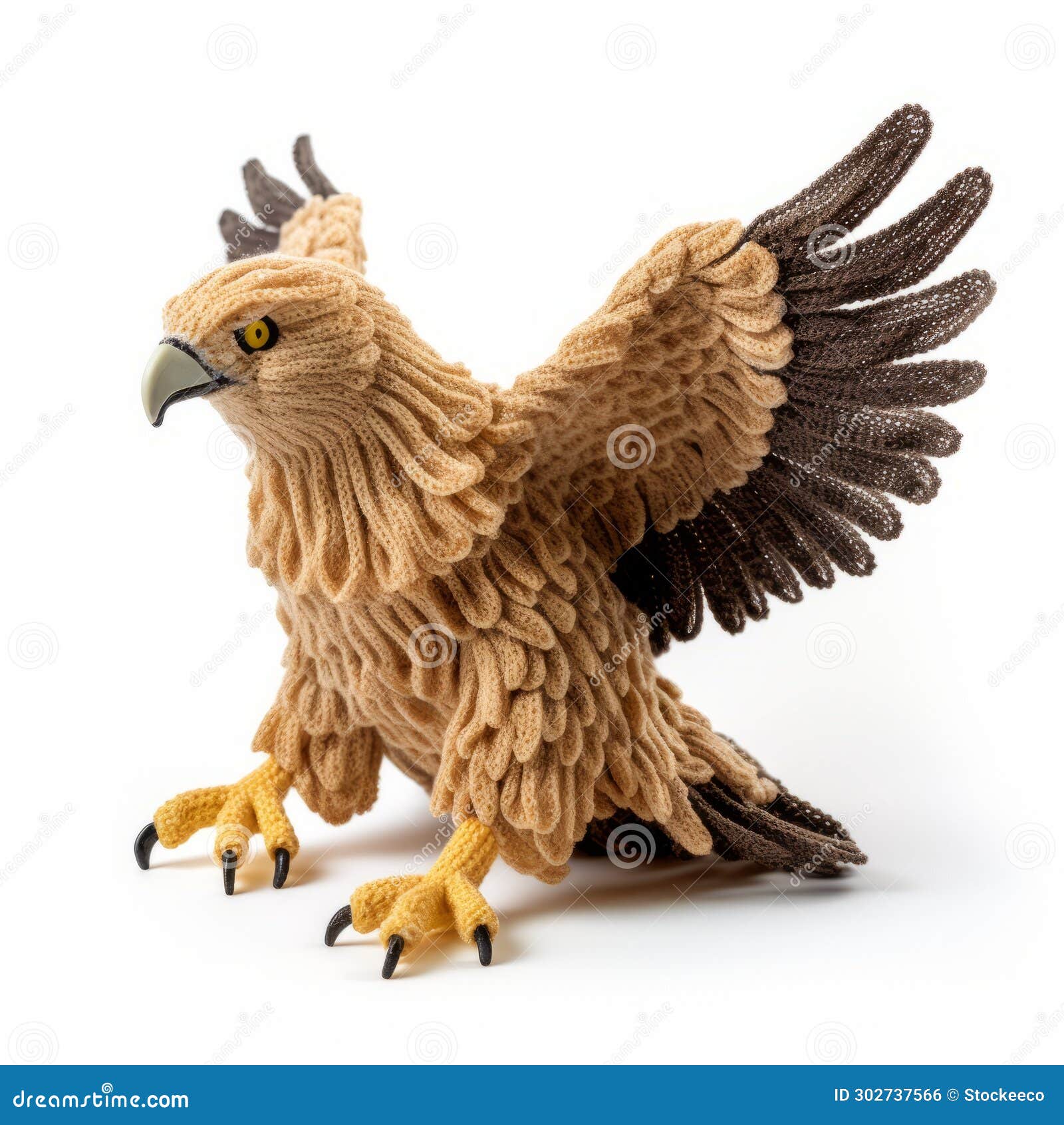 Intricate Texture Eagle Toy: Beige, Light Brown, Dark Beige Modular ...