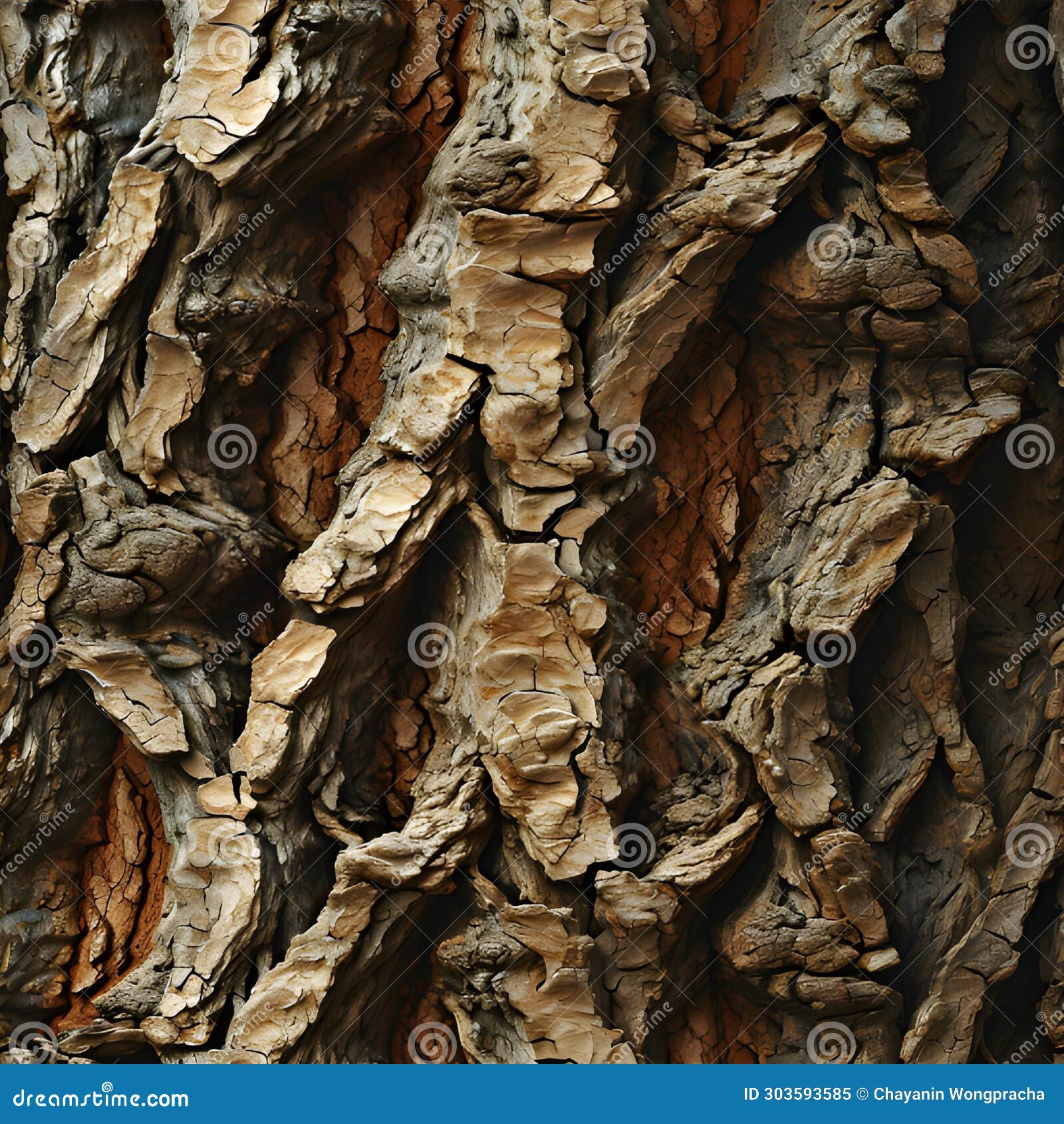 Intricate Textures of a Tree S Bark, AI Generated Stock Illustration ...