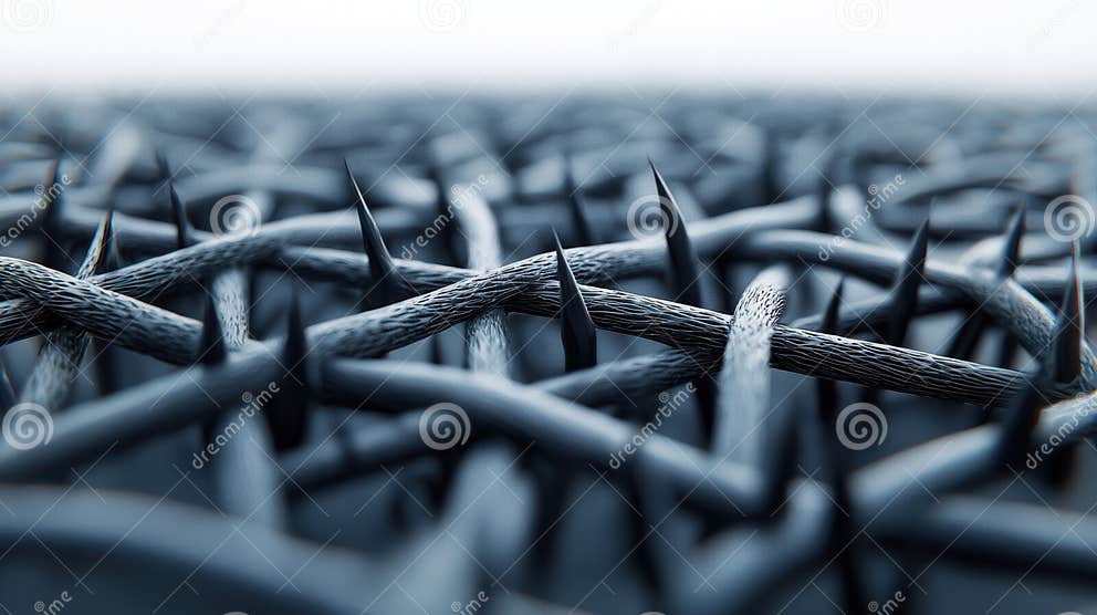 Intricate Thorns on a Stem in Close Focus Stock Illustration - Illustration of artwork, textures ...