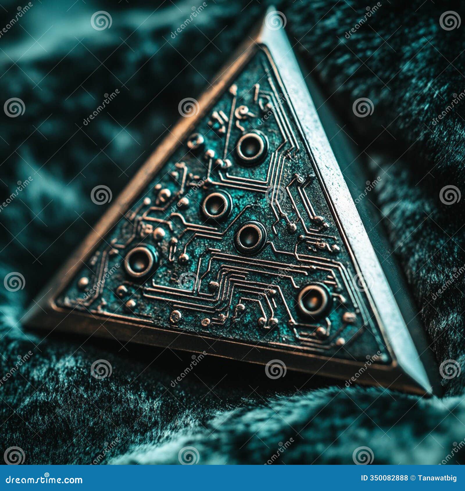 Intricate Triangle-Shaped Circuit Board Design with Unique Patterns and ...