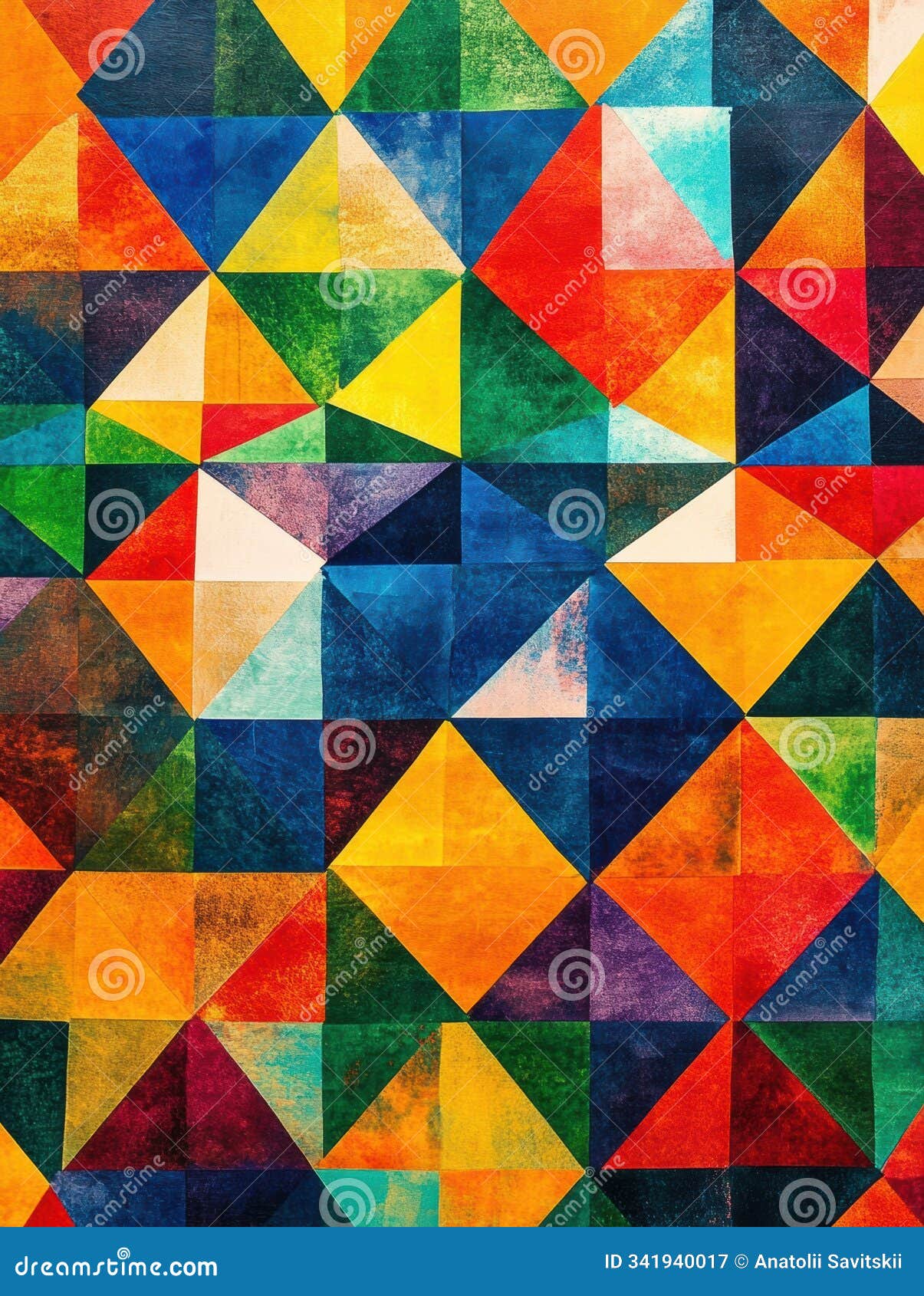 Intricate Triangular Patterns Blend in Vivid Colors, Creating a ...