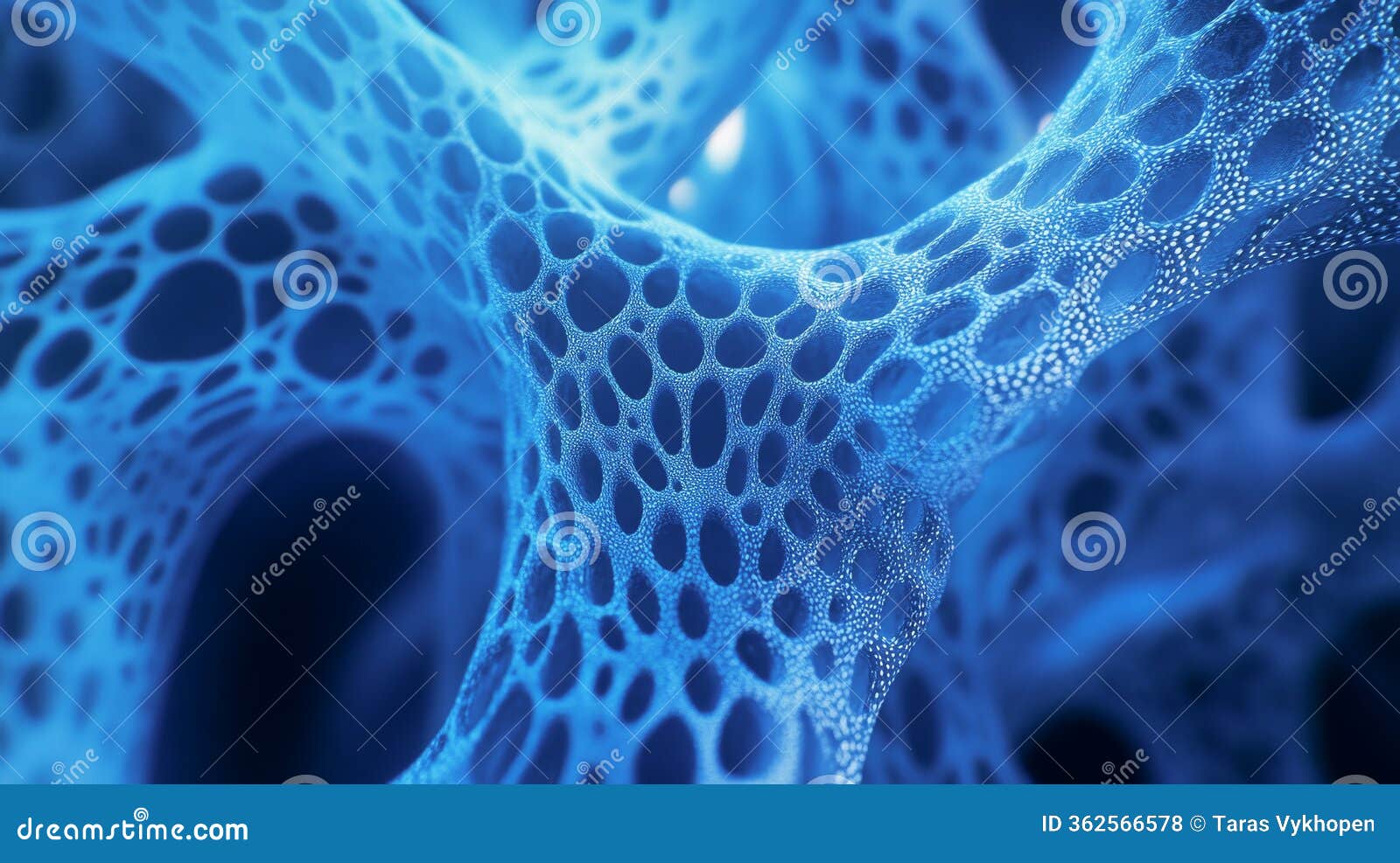 Intricate Visualization of Glowing Blue Cells in a Biotech Environment ...