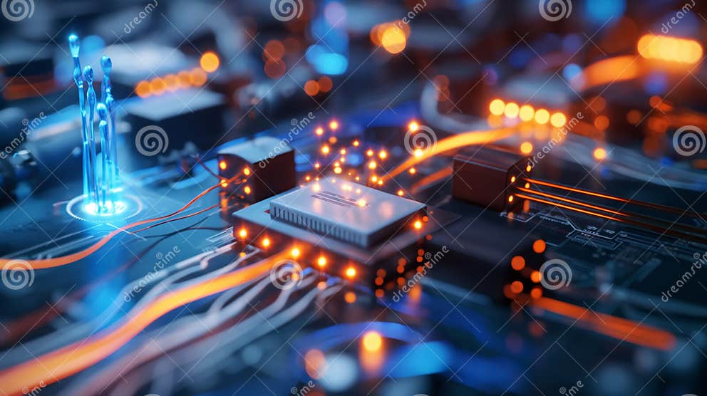Intricate Visualization of Photon Pathways in Quantum Network Stock ...