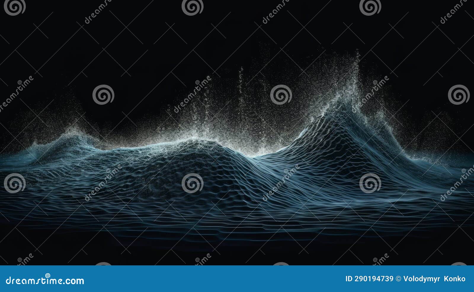 Intricate Wave Line Design and Big Data Technology. Generative Ai Stock ...