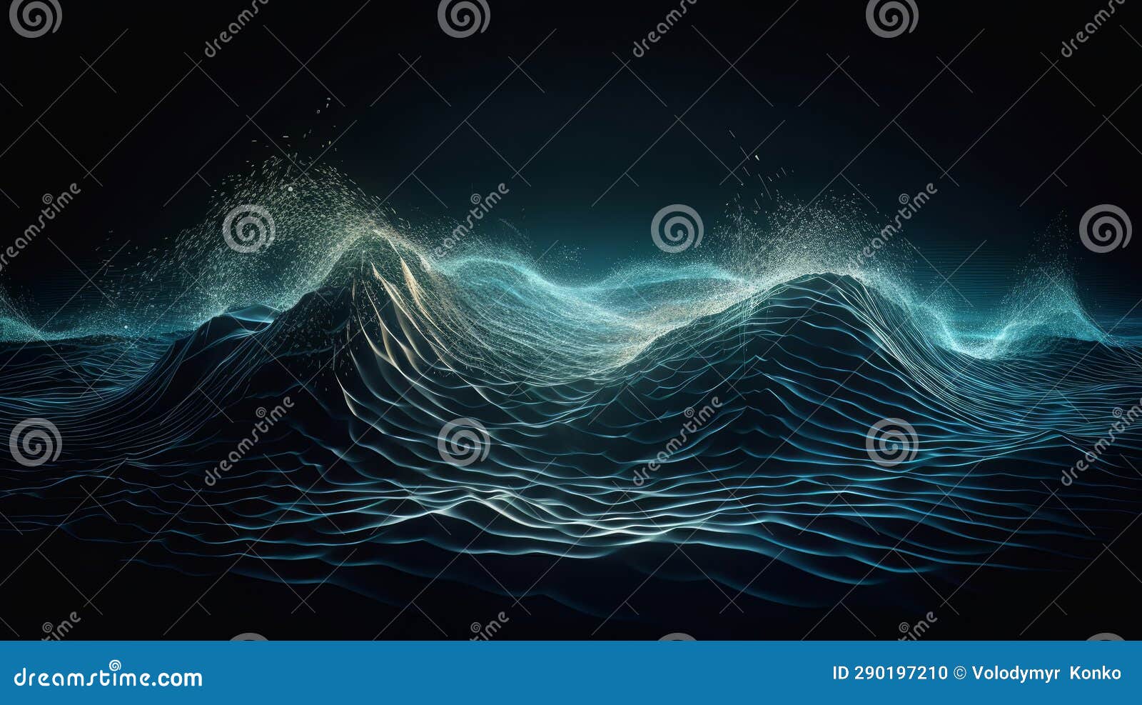Intricate Wave Line Design and Big Data Technology. Generative Ai Stock ...