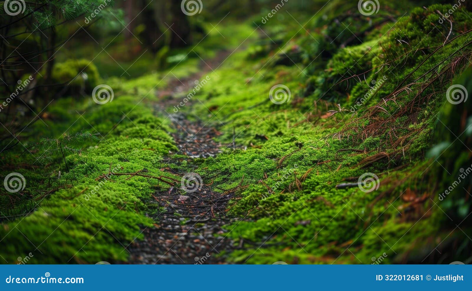 The Intricate Weblike Textures of Emerald Green Moss Covering Every ...