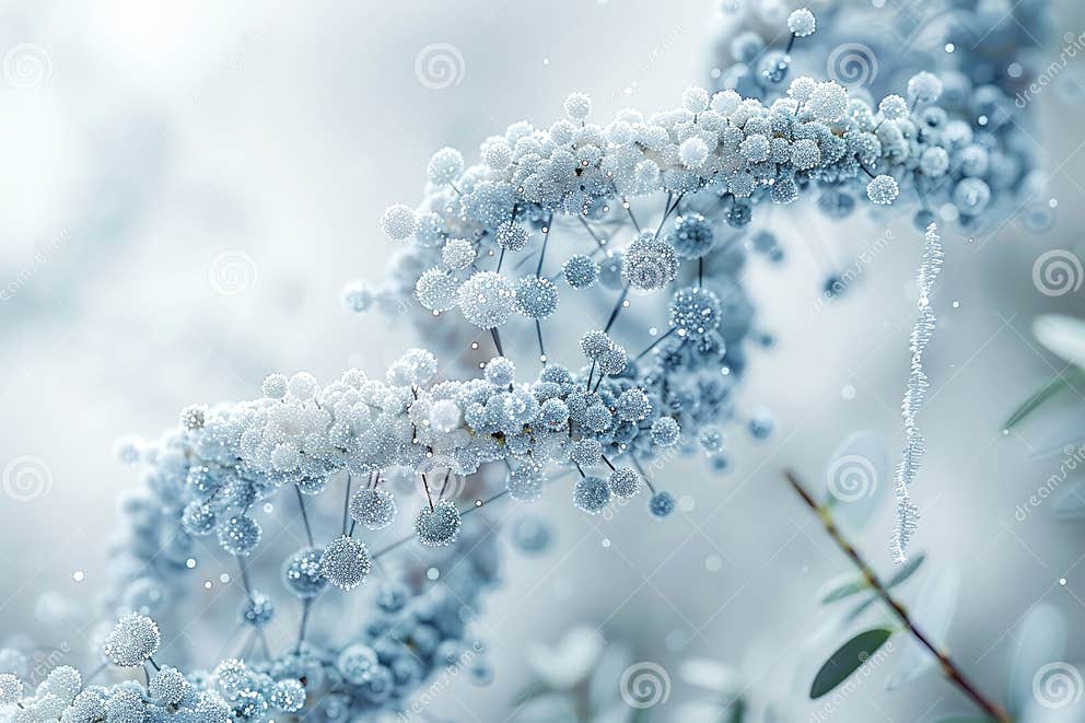 Intricate White DNA Structure with Spherical Molecules, Symbolizing ...