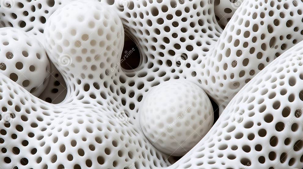 Intricate White Lattice Structure with Spherical Elements Creates a ...