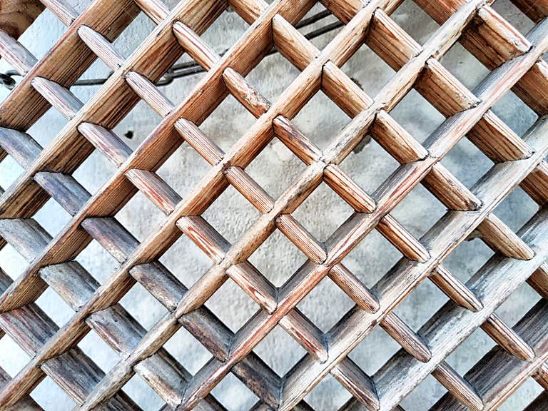 Intricate Wooden Lattice Pattern with Textured Background and Ample ...