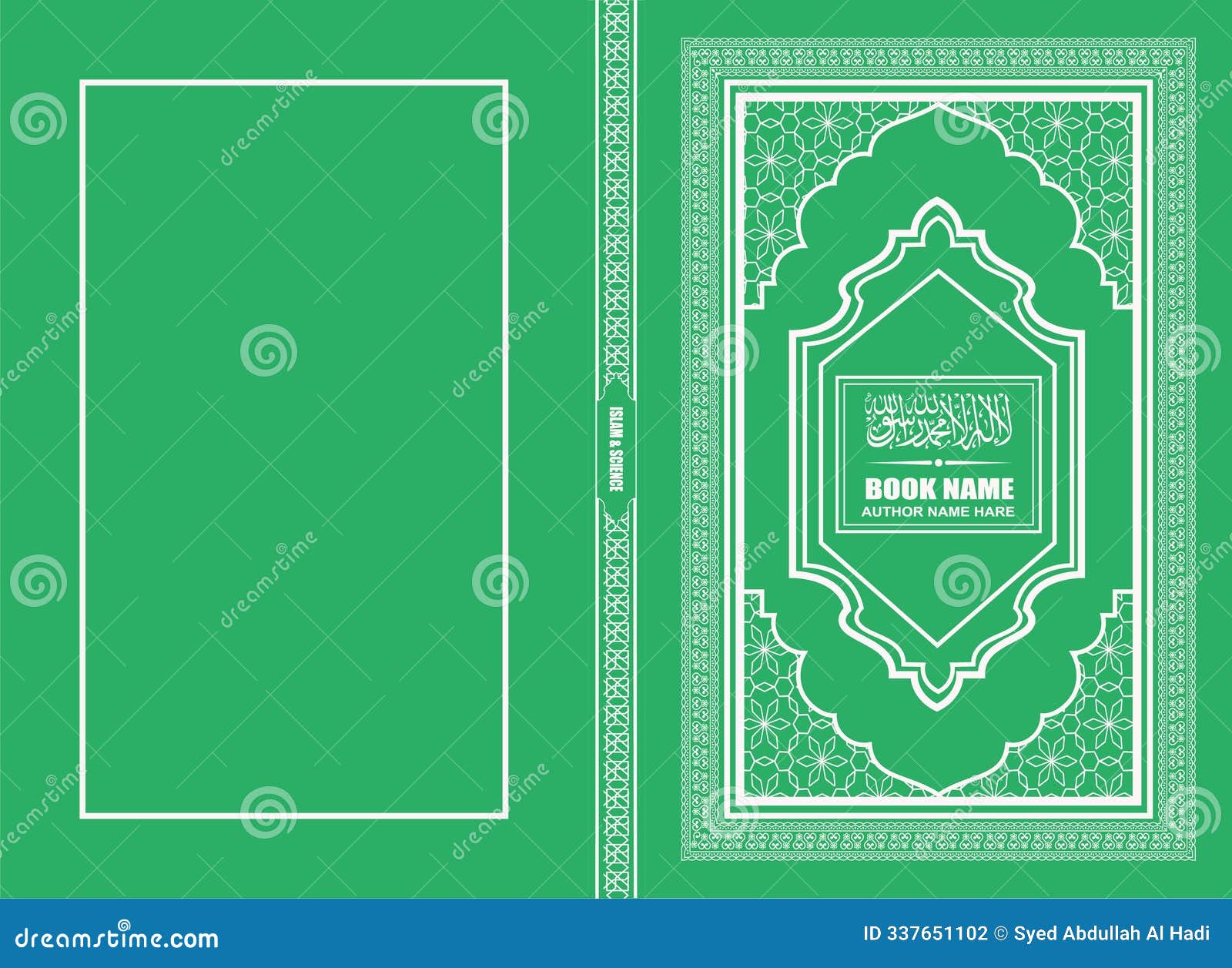 Intricate Islamic Book Cover with Arabic Script Perfect for Religious ...