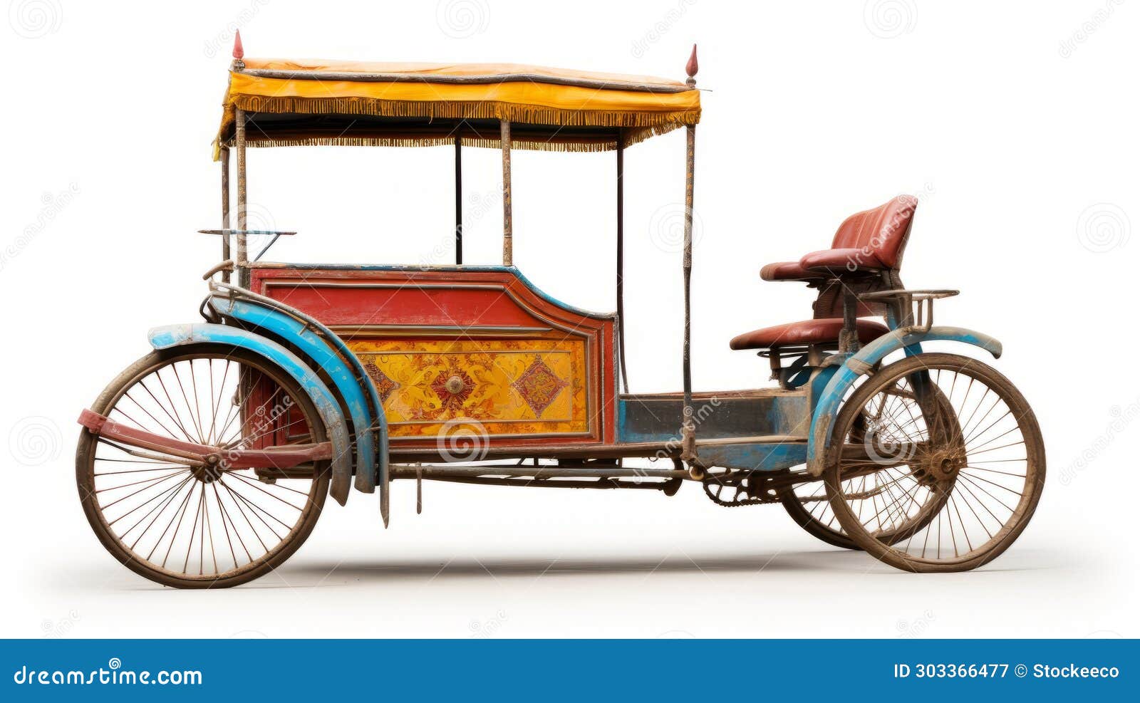 Vintage Rickshaw Stock Photo on White Background Stock Illustration ...