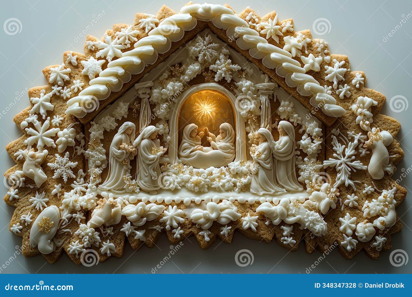 An Intricately Detailed Nativity Scene Presented within a Beautifully ...