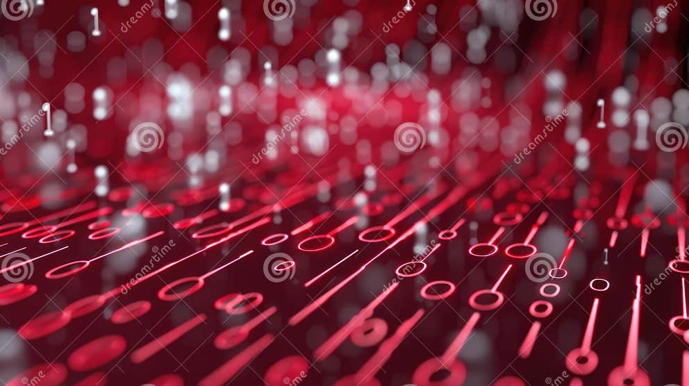Intriguing Abstract Red Background with Binary Code Representing Data Breaches, Malware, Cyber ...