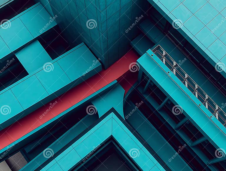 Teal Geometric Architecture: a Modern Abstract Composition Stock ...