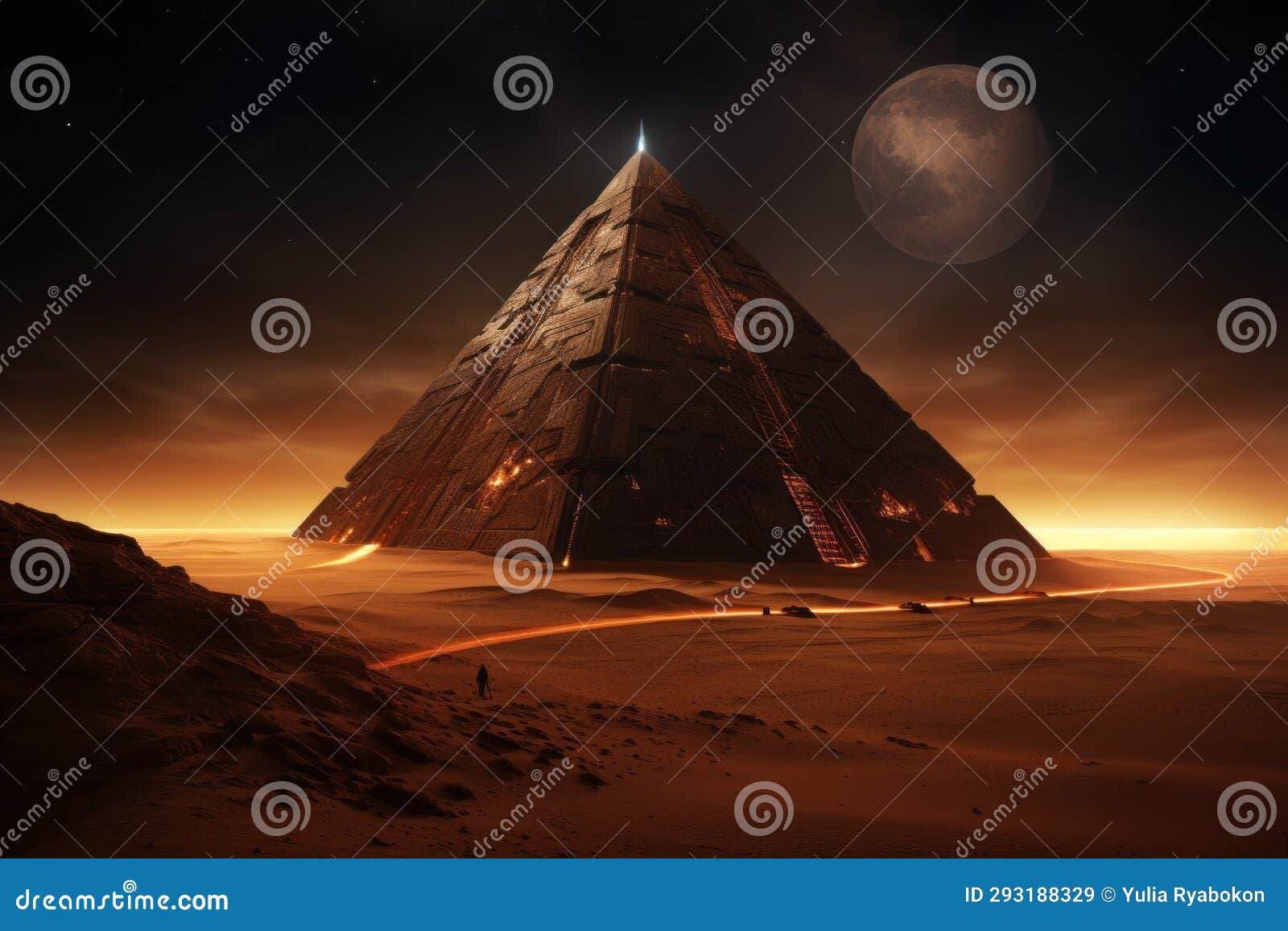 Intriguing Alien Stone Pyramid. Generate Ai Stock Image - Image of ...