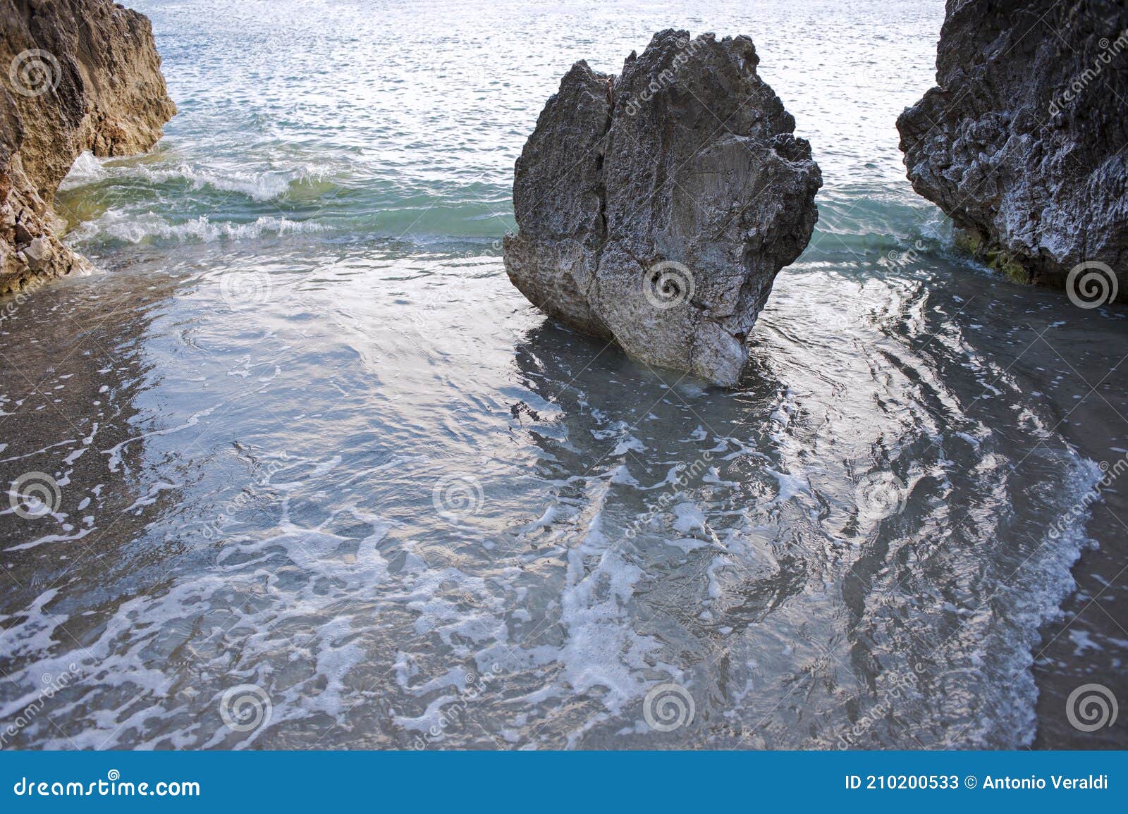 An Intriguing Big Rock on the Foreshore in a Small Cove Created by Some ...