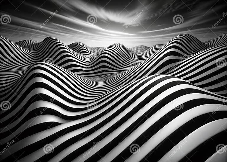 Intriguing Black and White Stripe Illusion an Optical Wave Distortion ...