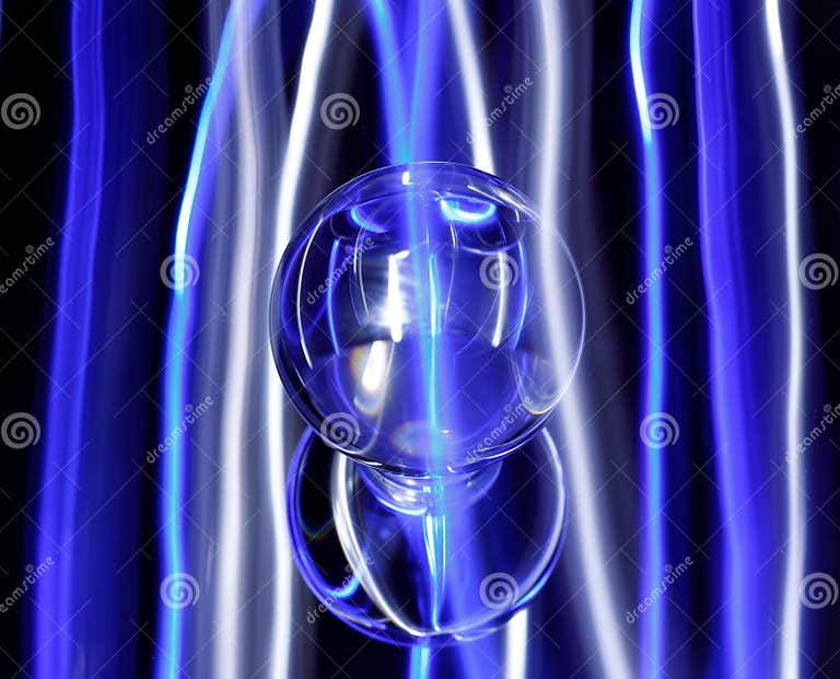 Intriguing Blue and White Light Emanating from a Light Bulb in a Dimly ...