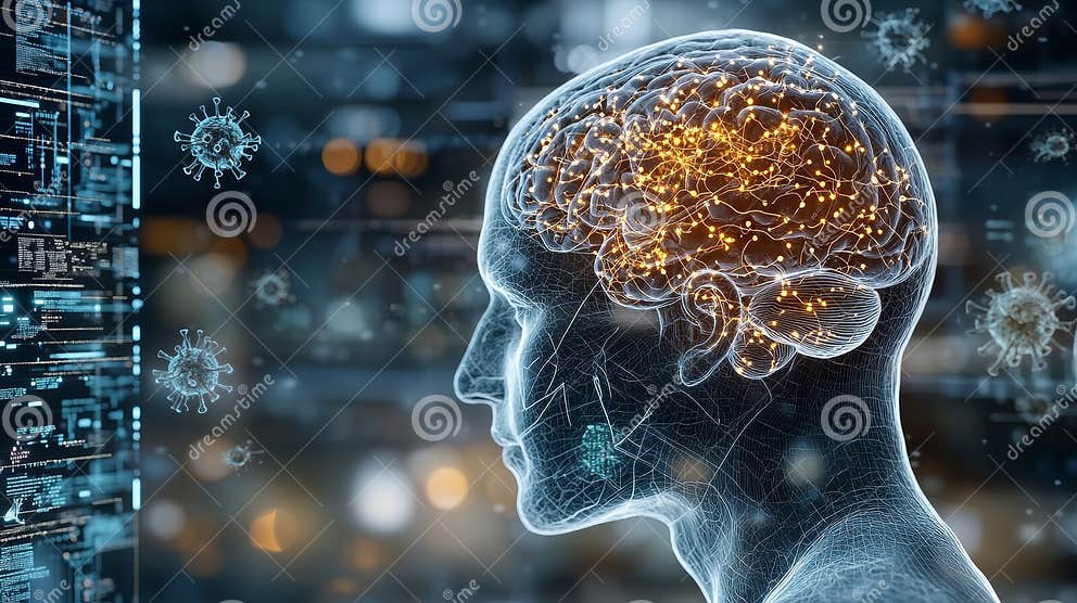 Intriguing Brain Scan Visualization Displayed on Computer Screen ...