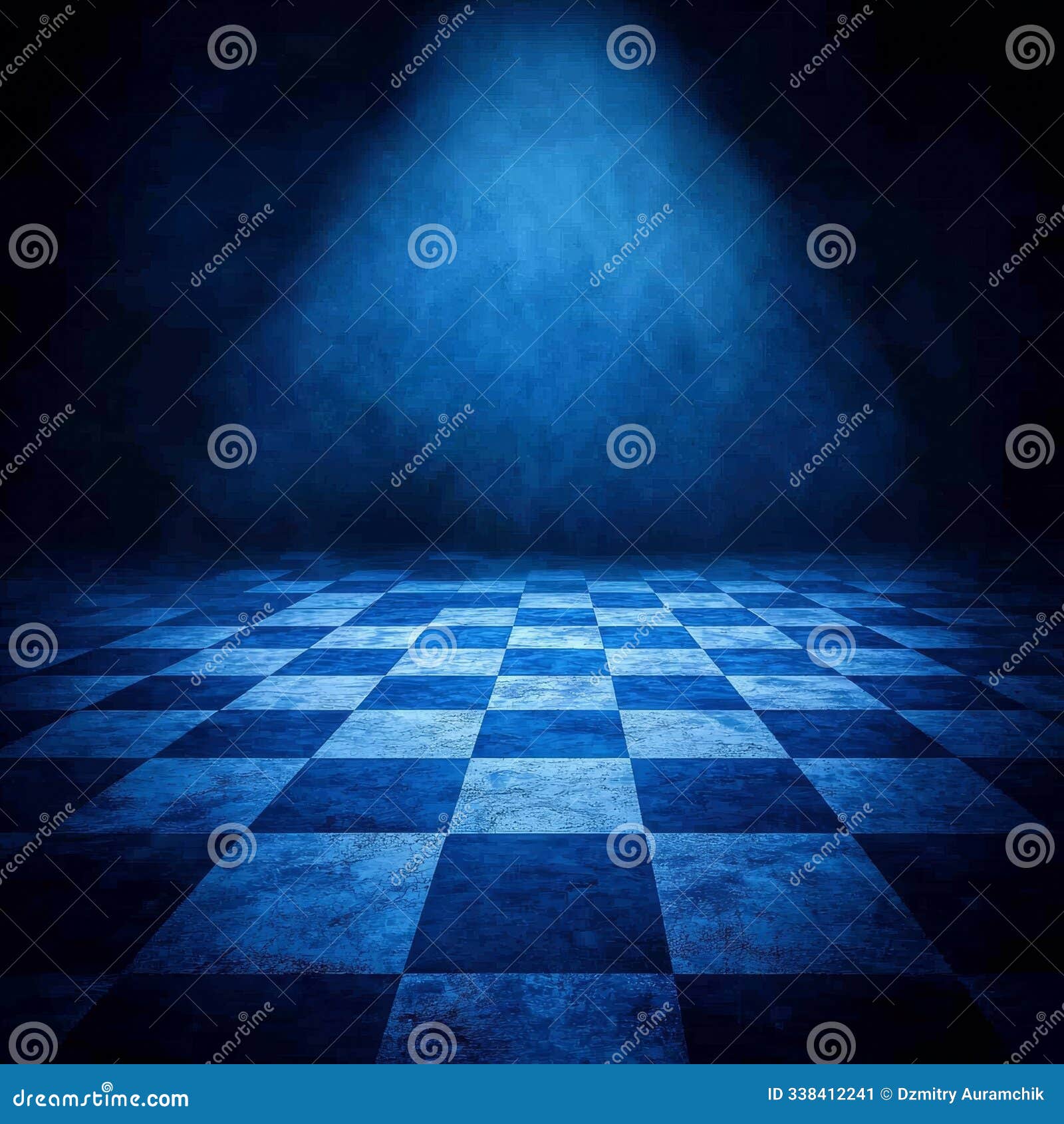 An Intriguing Checkerboard Floor Emerges from the Shadows. the Dark ...