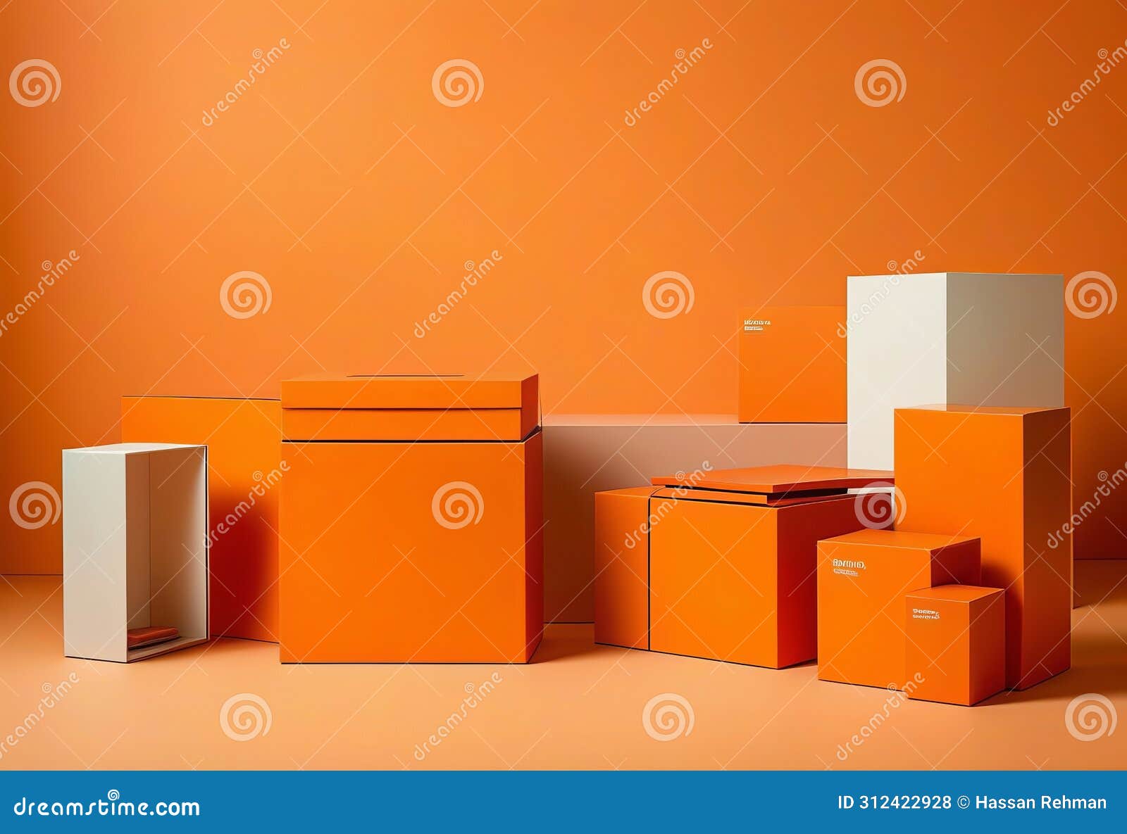 The Intriguing Contrast of an Orange Box Against Monochromatic Backdrop ...