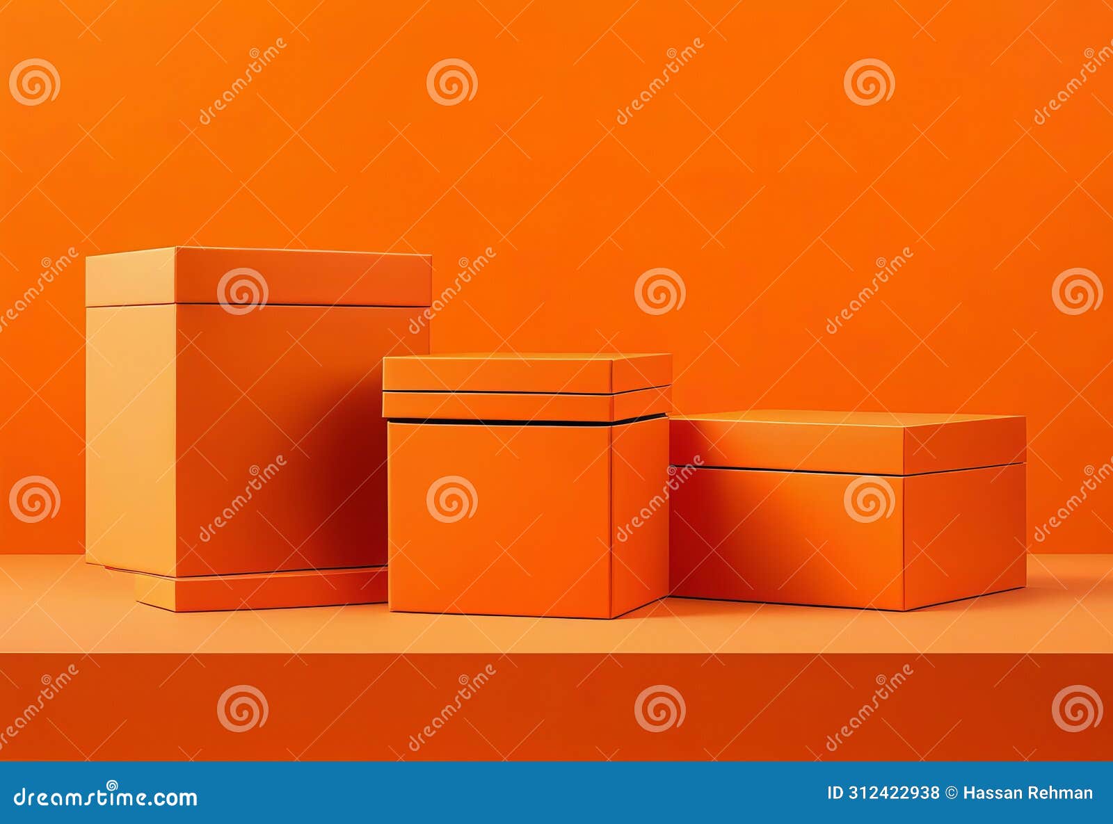 The Intriguing Contrast of an Orange Box Against Monochromatic Backdrop ...