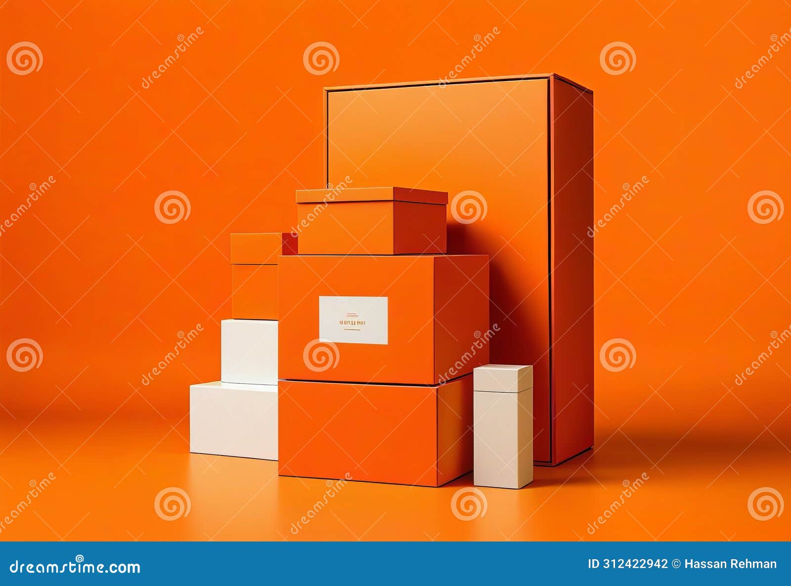 The Intriguing Contrast of an Orange Box Against Monochromatic Backdrop ...
